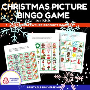 Christmas Picture Bingo Game for Kids, Games for Non-readers ...
