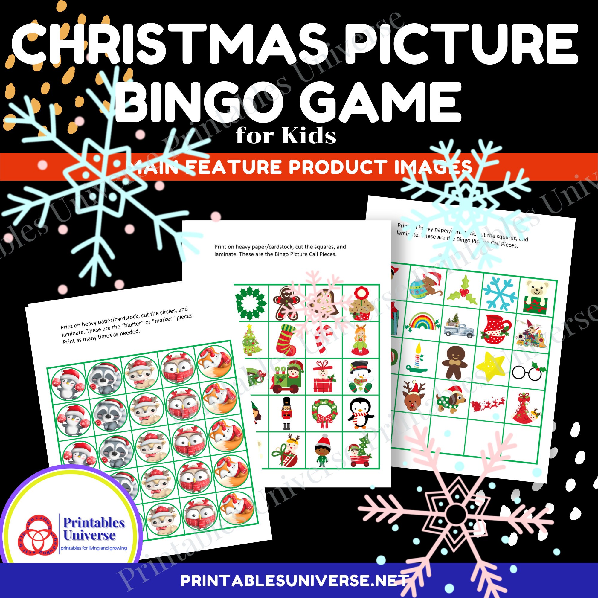 Christmas Picture Bingo Game for Kids, Games for Non-readers ...