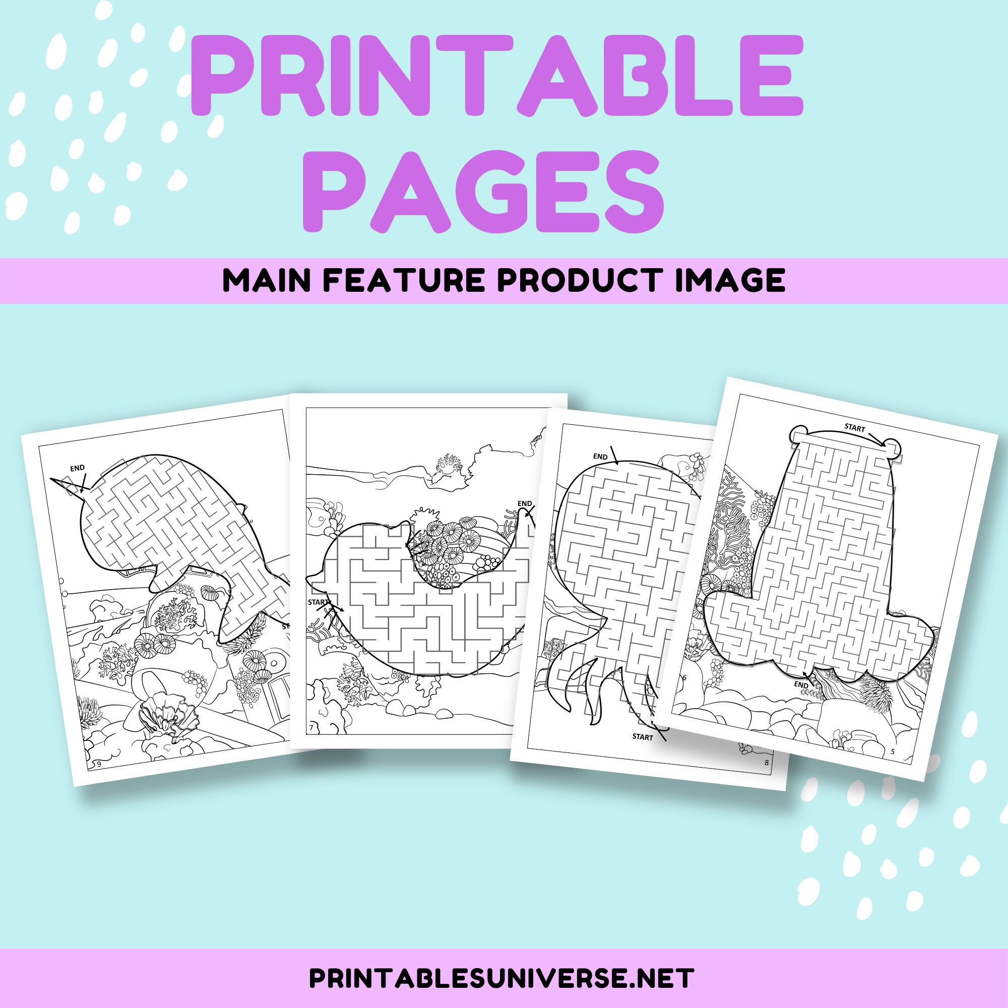 Sea Creatures Maze and Activity Printables Shape mazes and - Etsy España