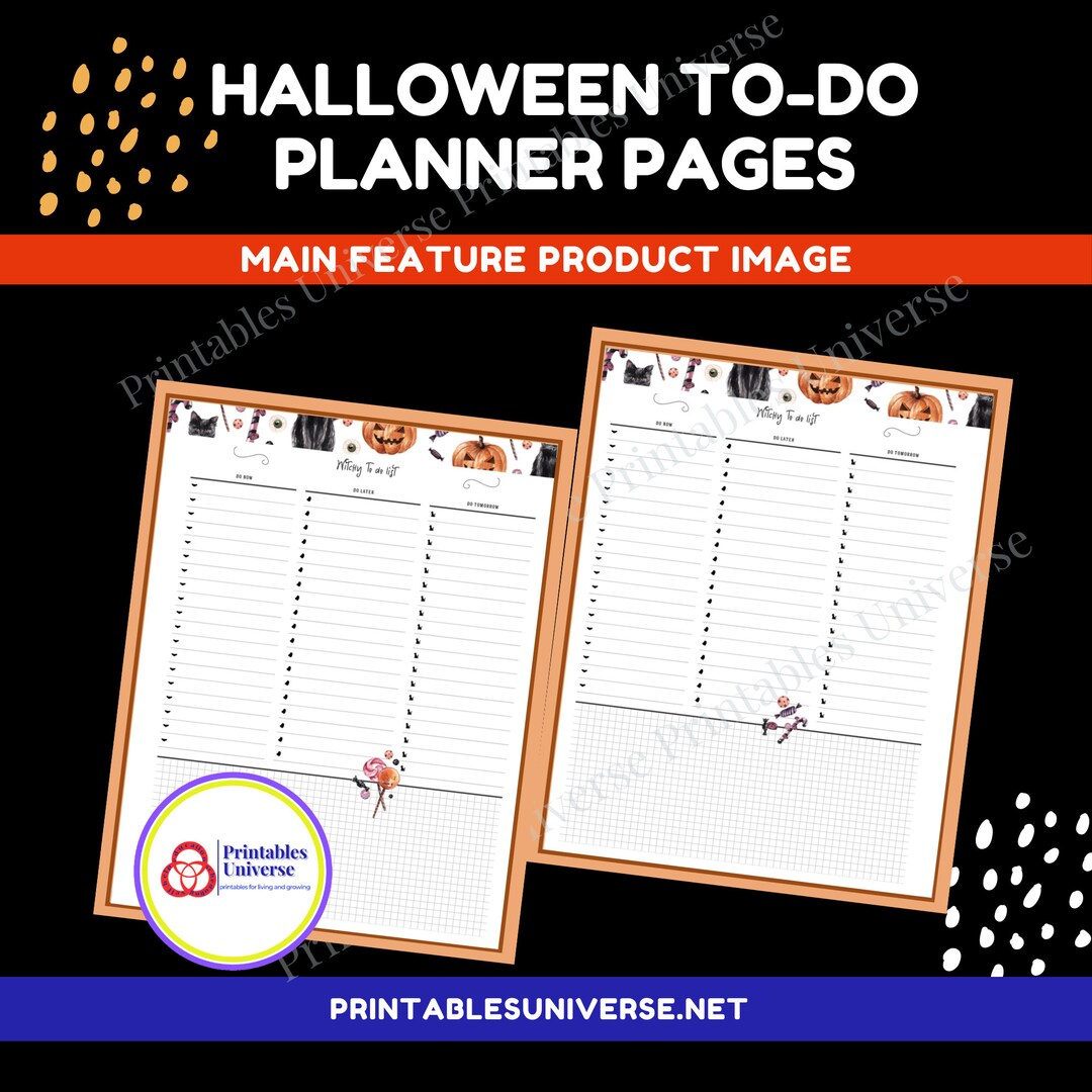 Halloween To-do Pages Printable, Instant Download, Letter-size PDF - Etsy