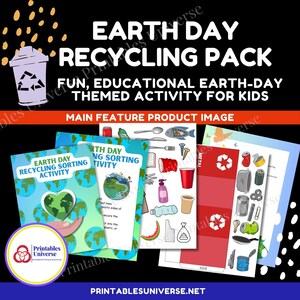 Earth Day Recycling Sorting Activity | Printable Kids Educational Craft ...
