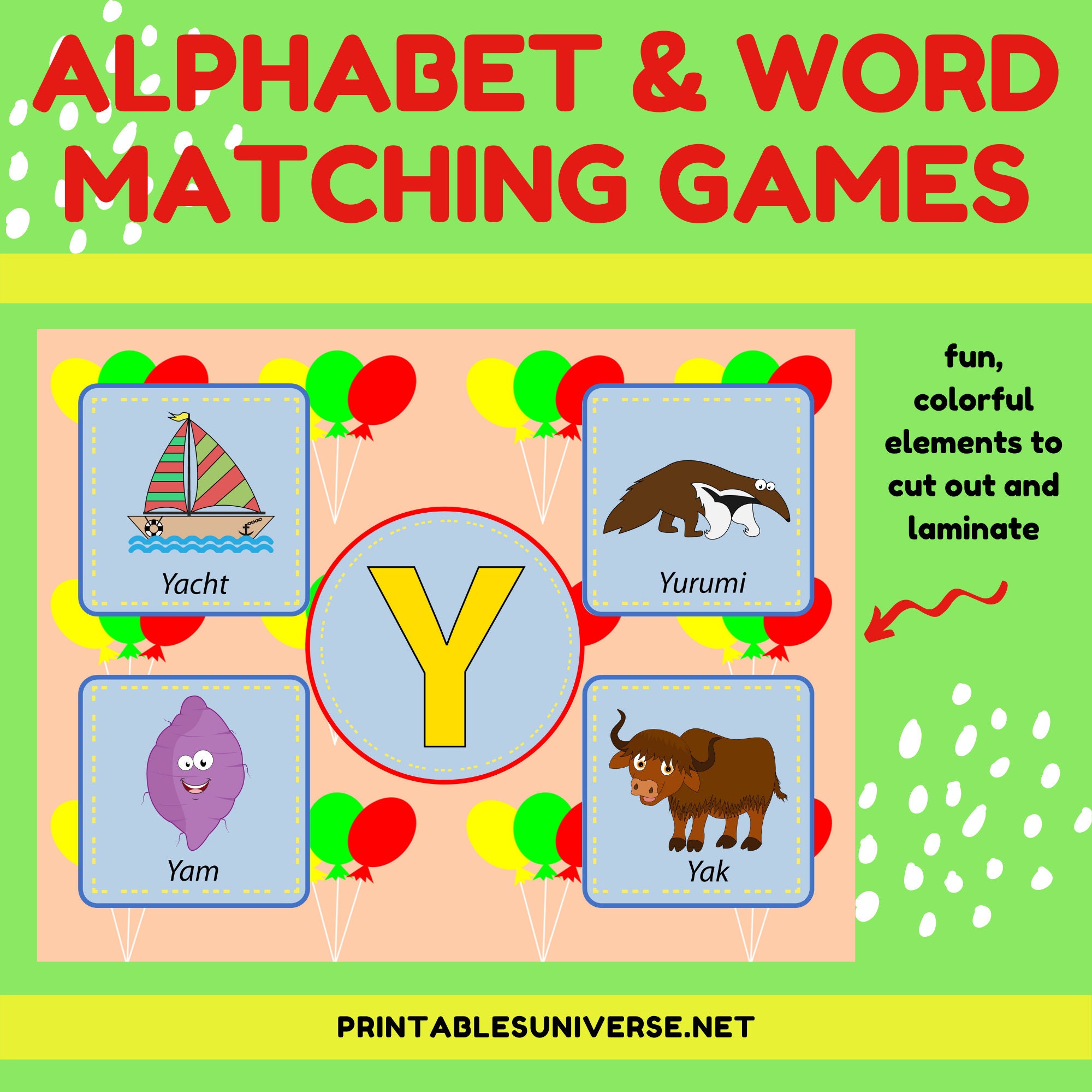 Printable Beginning Sounds Picture-matching Game, Preschool ...