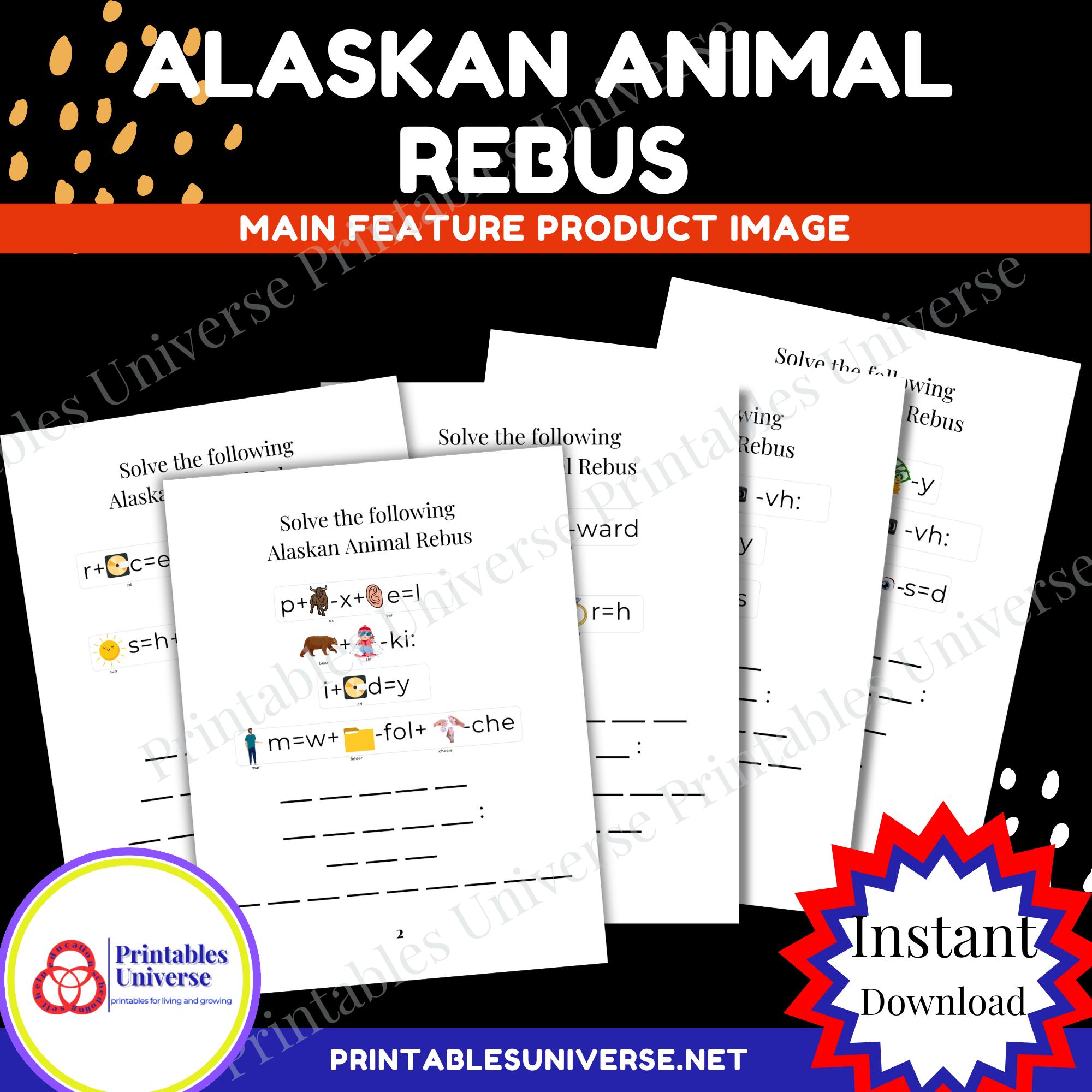 Alaskan Animals Rebus Puzzle Set 3 - Etsy