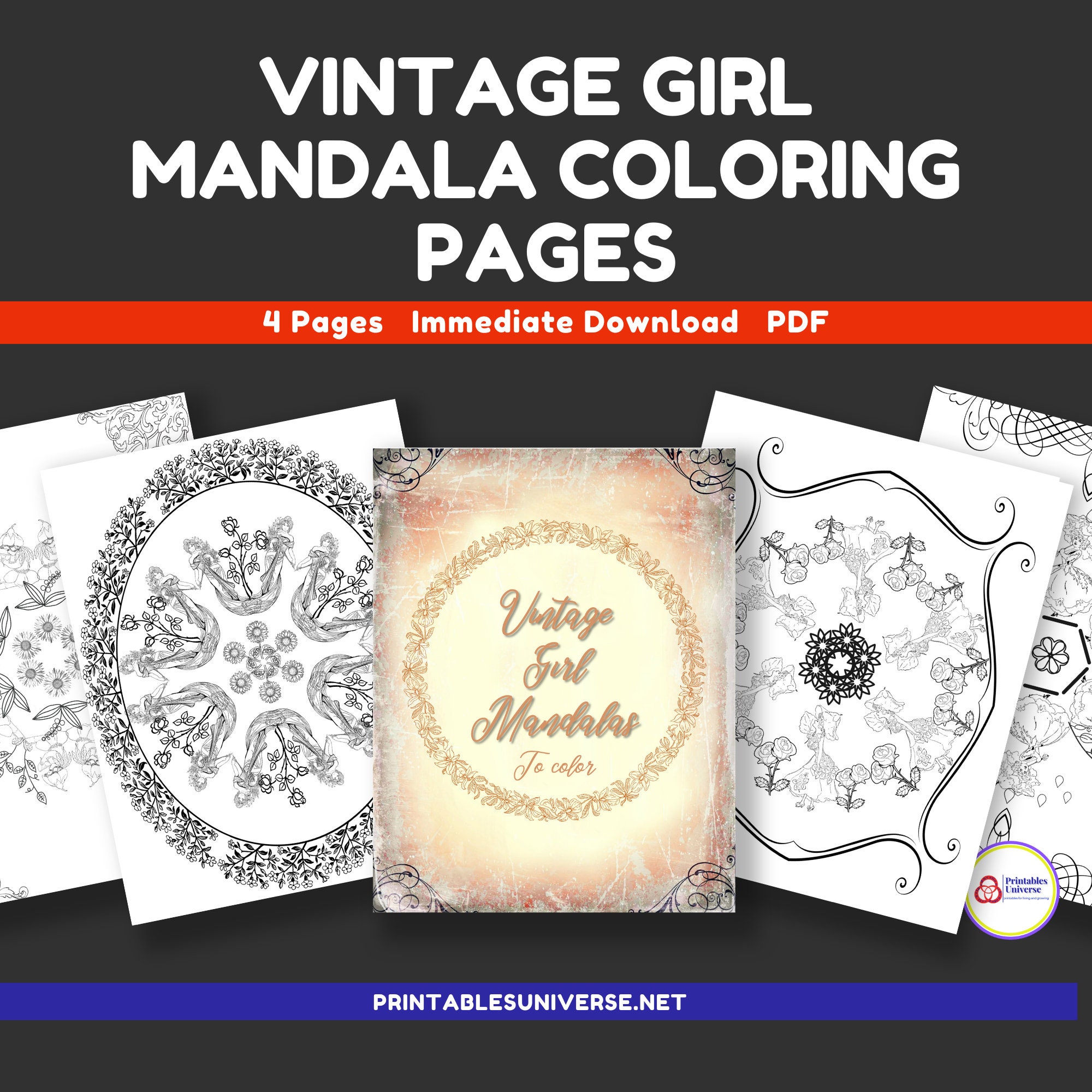 Girly Mandala Coloring Pages
