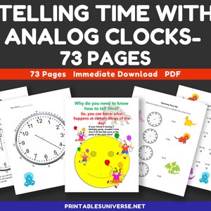 Telling Time Using Analog Clock Face: Printable Instructional - Etsy