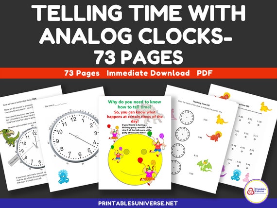 Telling Time Using Analog Clock Face: Printable Instructional - Etsy India