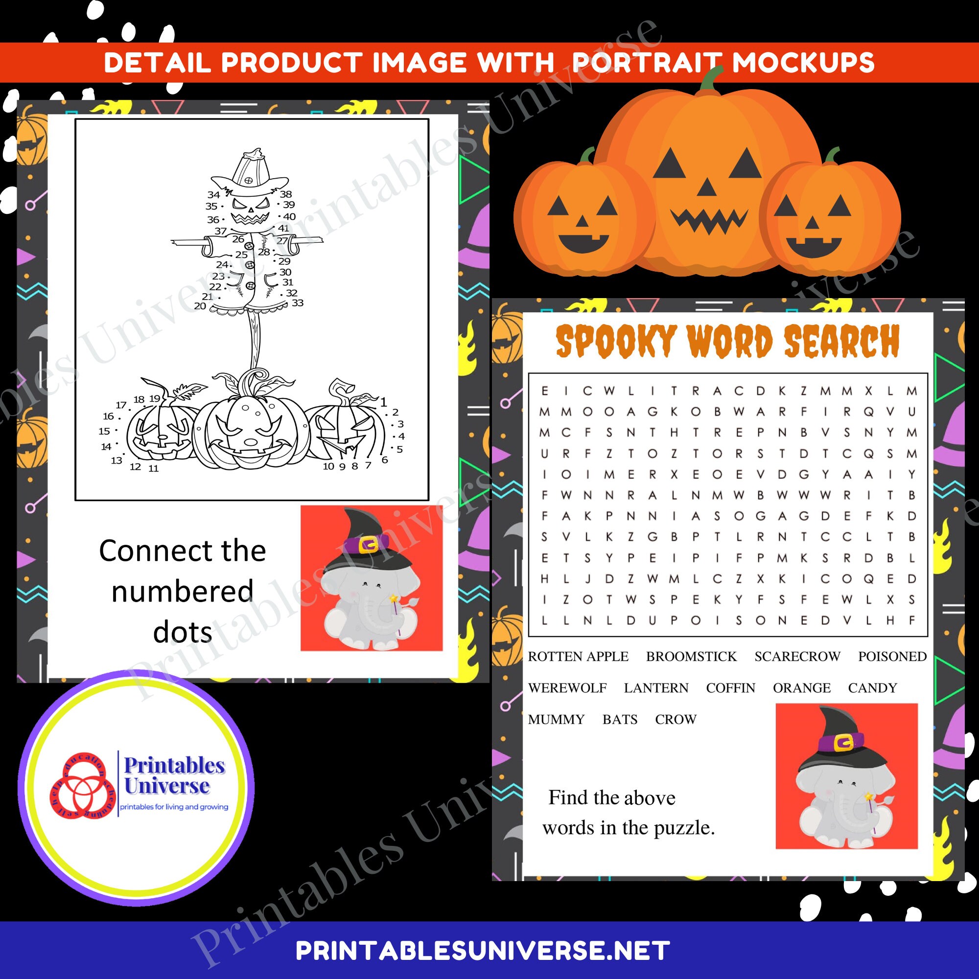 Kids Halloween Fun Pack, 15 Pages of Fun Activities for Children Ages 4 ...
