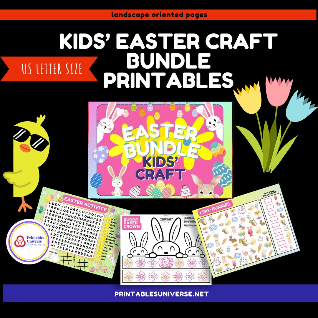 Easter Printable Fun: Kids’ Activity and Craft Bundle for Easter, Bunny ...