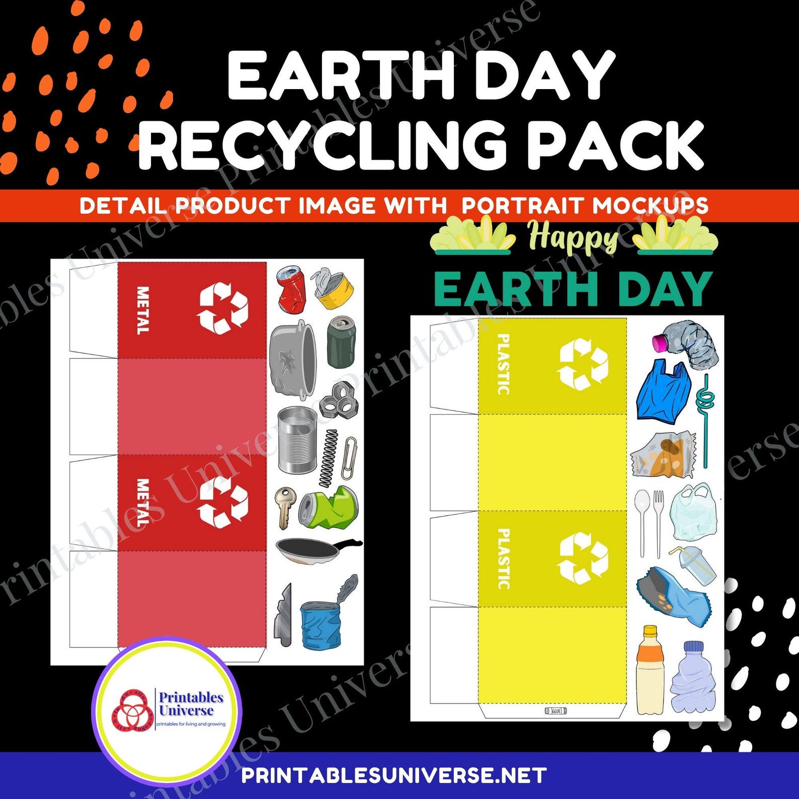 Earth Day Recycling Sorting Activity | Printable Kids Educational Craft ...