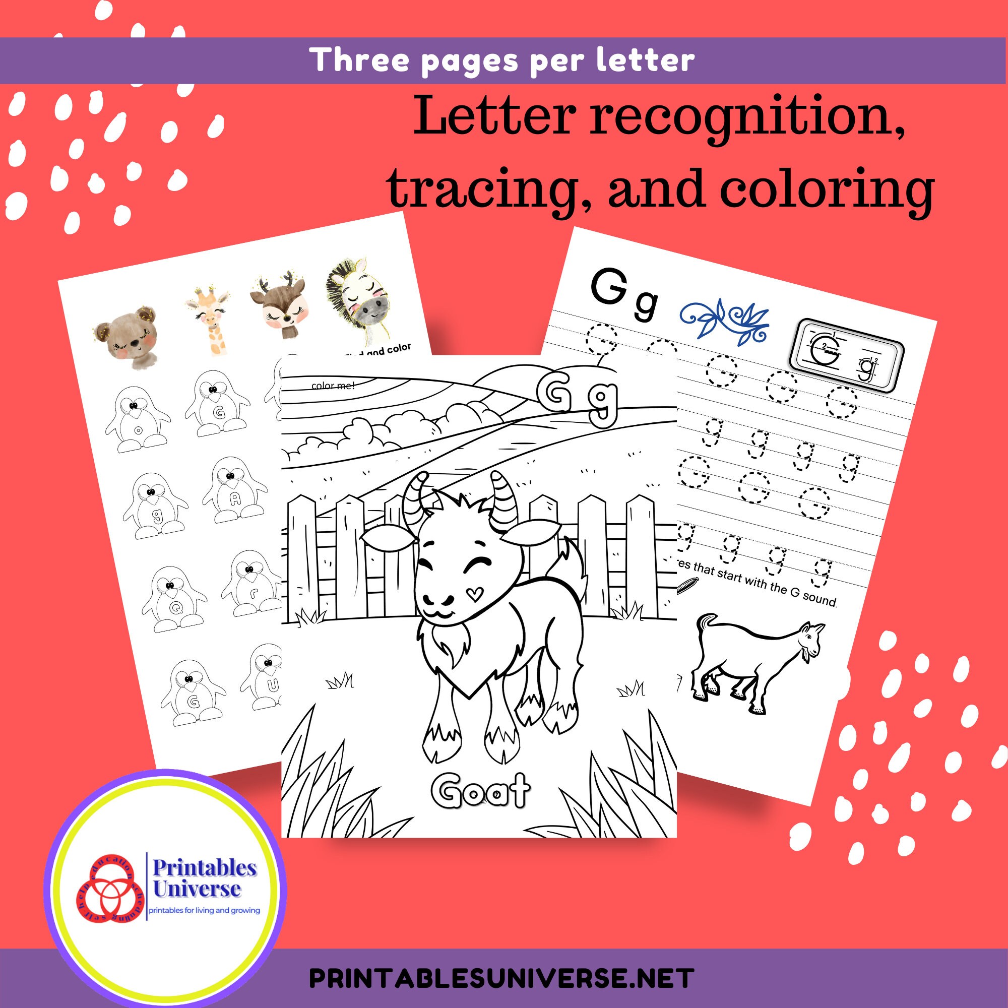 Preschool/kindergarten Alphabet Workbook, Dolch Sight Words, Printable ...