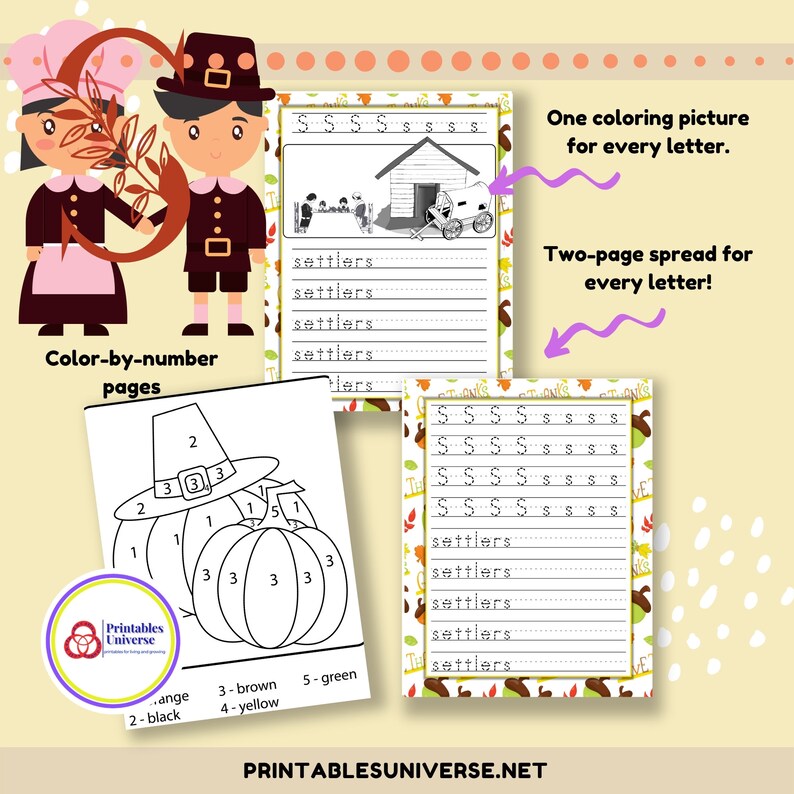Preschool & Kindergarten Alphabet Workbook, A-Z, Printable ...