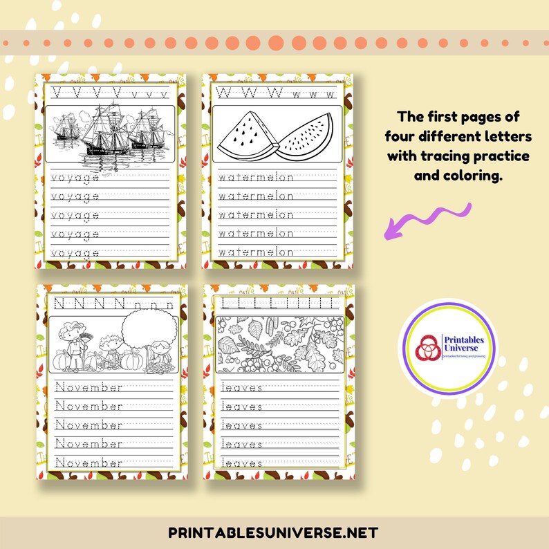 Preschool & Kindergarten Alphabet Workbook, A-Z, Printable ...