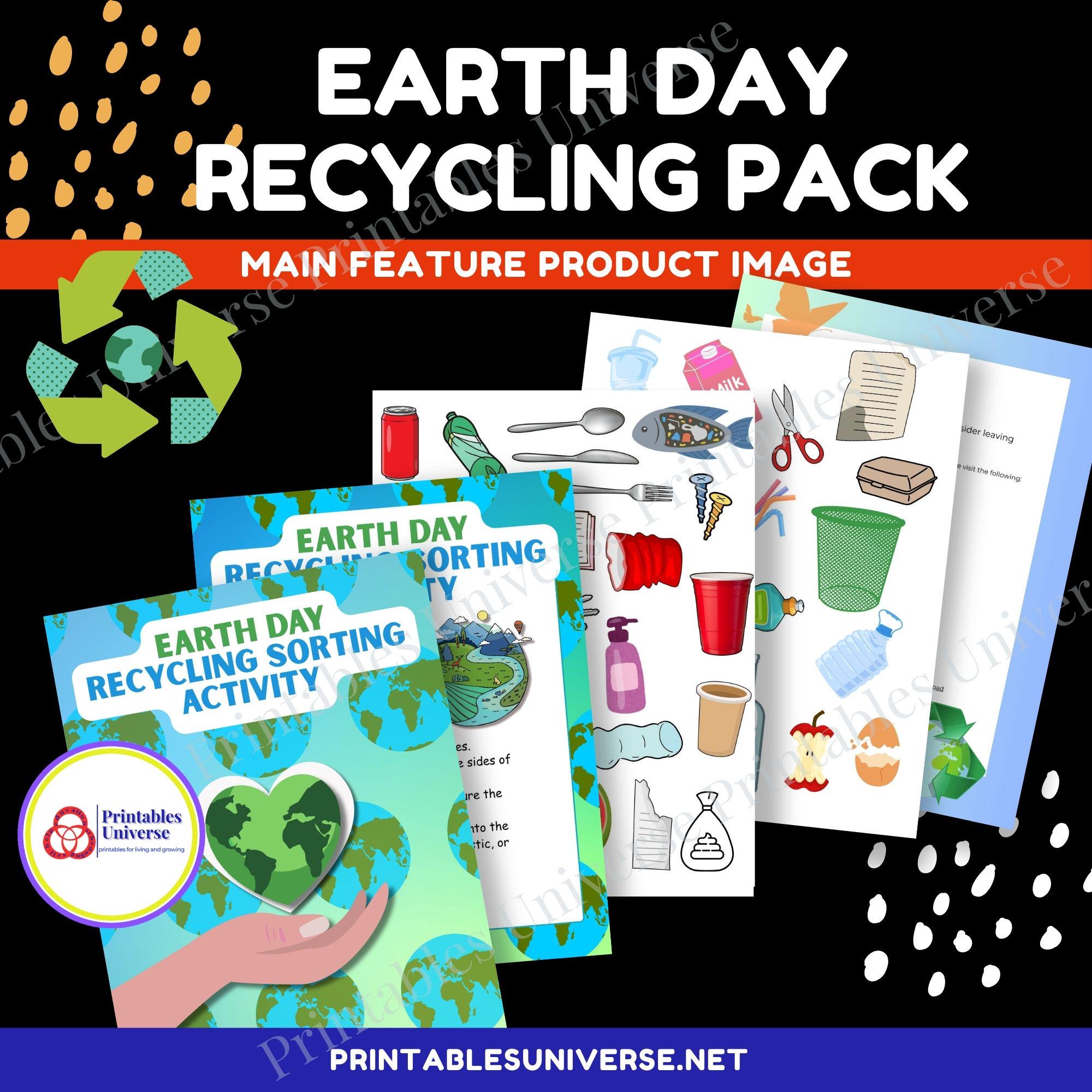 Earth Day Recycling Sorting Activity | Printable Kids Educational Craft ...
