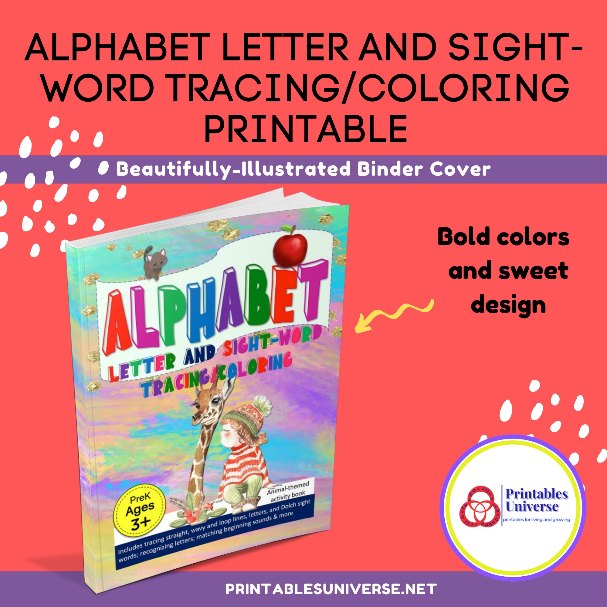 Preschool/kindergarten Alphabet Workbook, Dolch Sight Words, Printable ...