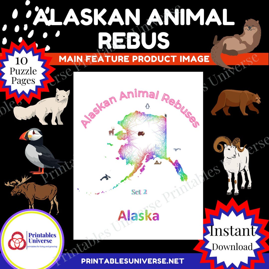 Alaskan Animals Rebus Puzzle Set 2 - Etsy