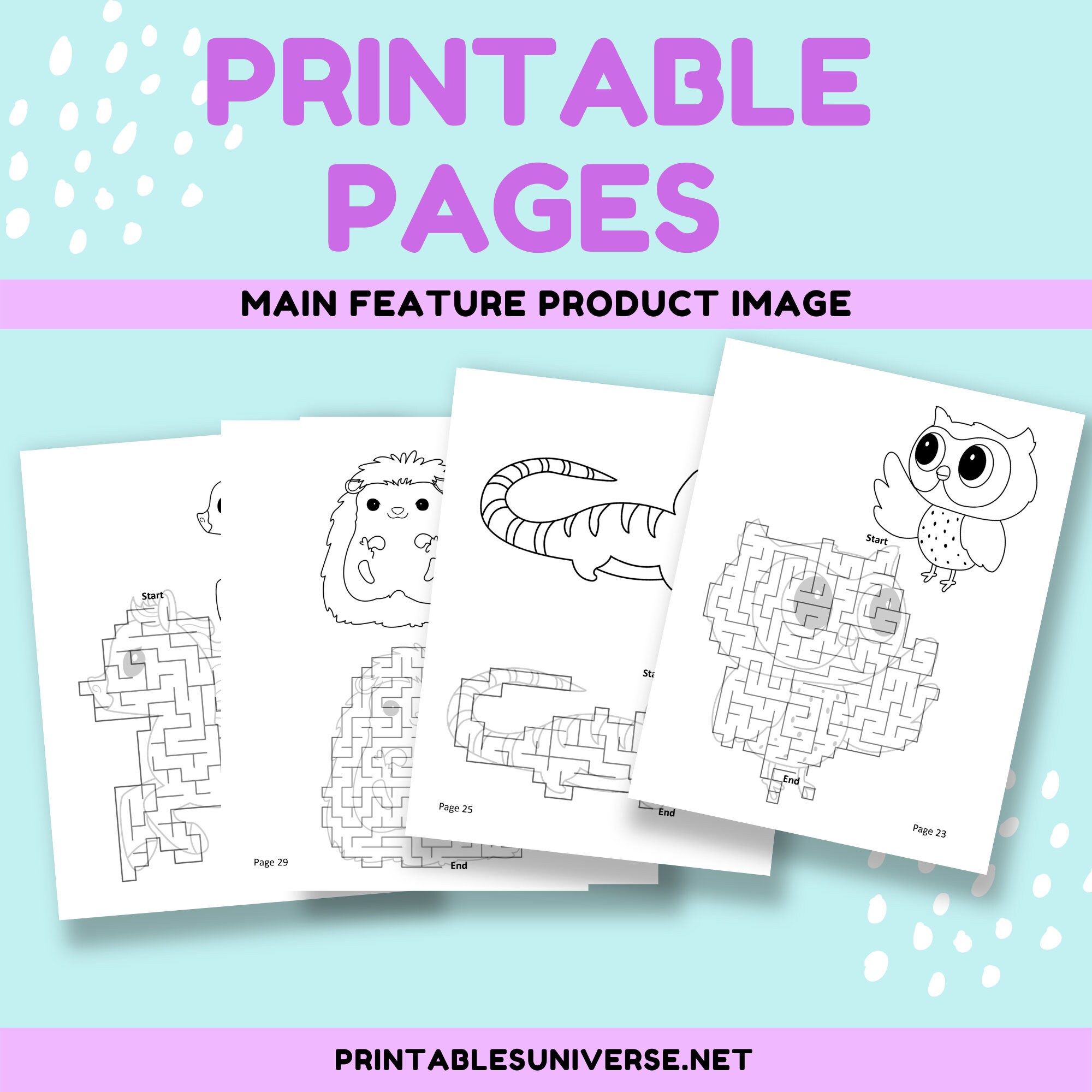 Farm Animals Maze and Activity Printables-b, Shape Mazes, Coloring ...
