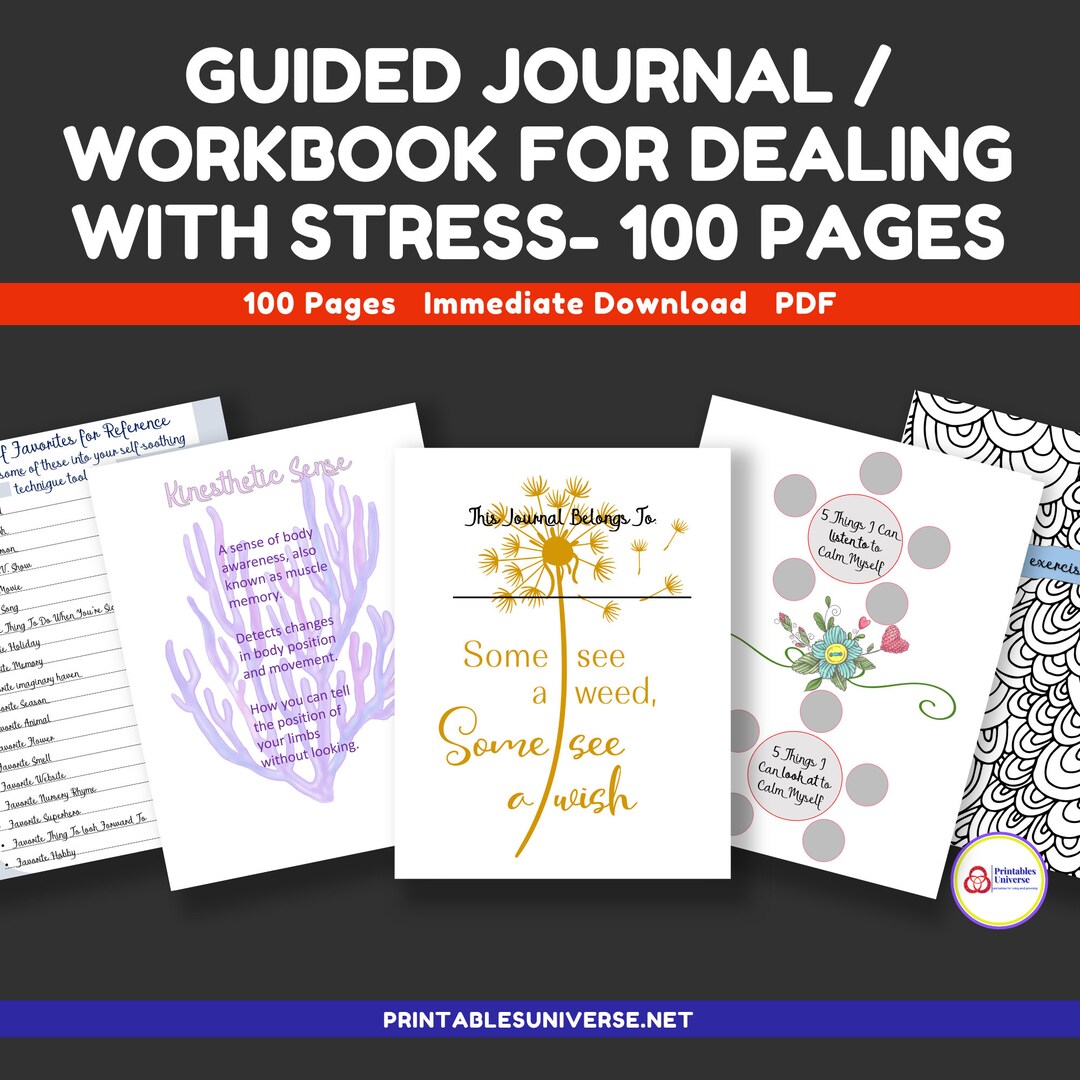 Printable Guided Journal, Calming the Distress Within, Methods for ...