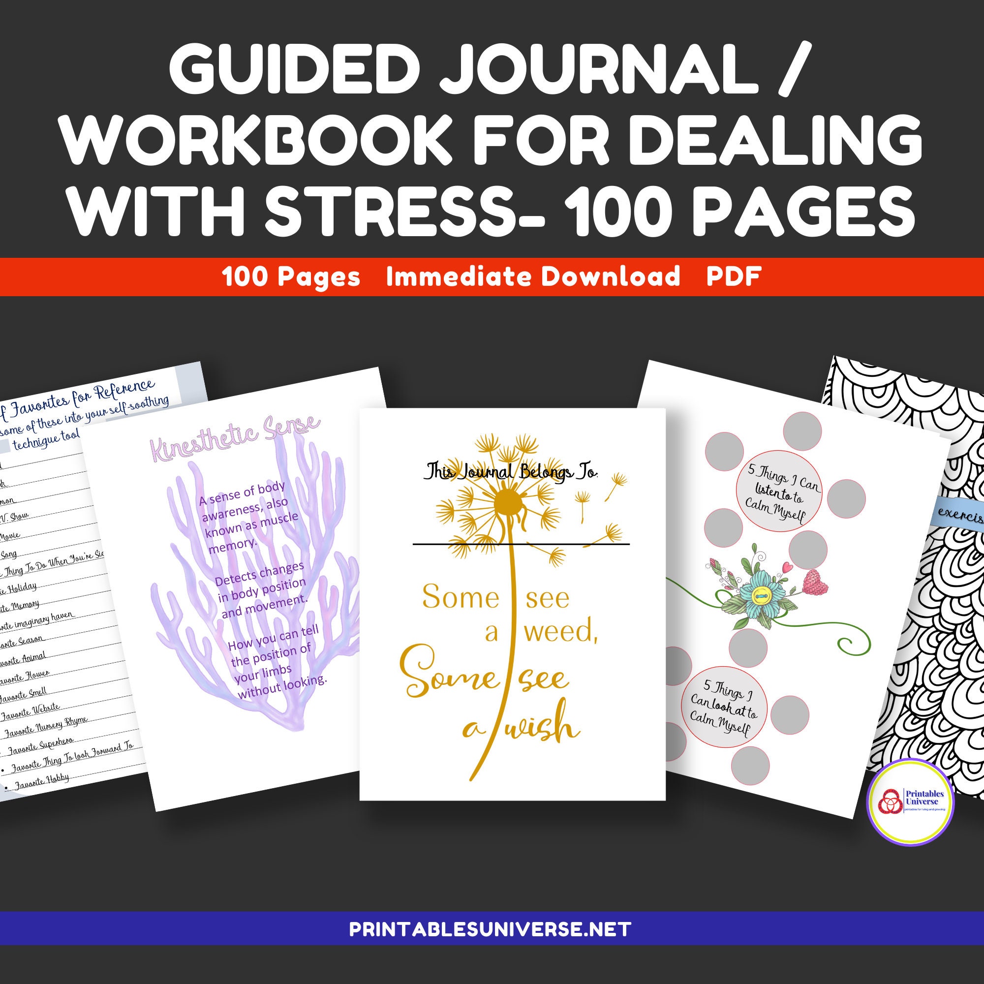 Printable Guided Journal, Calming the Distress Within, Methods for ...
