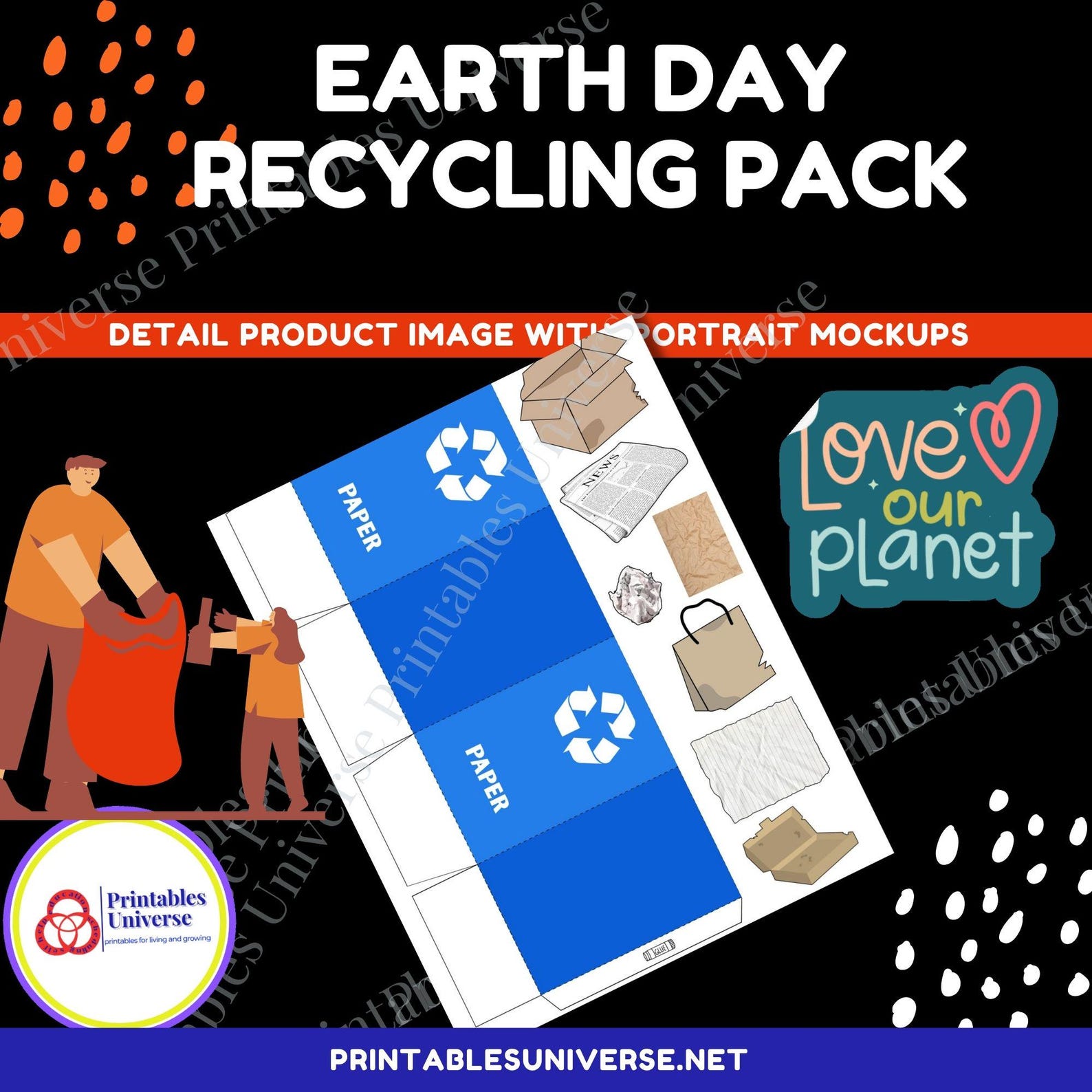 Earth Day Recycling Sorting Activity | Printable Kids Educational Craft ...