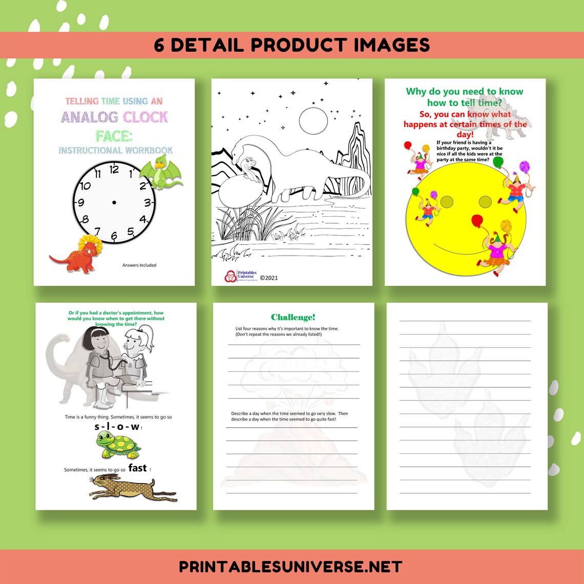 Telling Time Using Analog Clock Face: Printable Instructional - Etsy