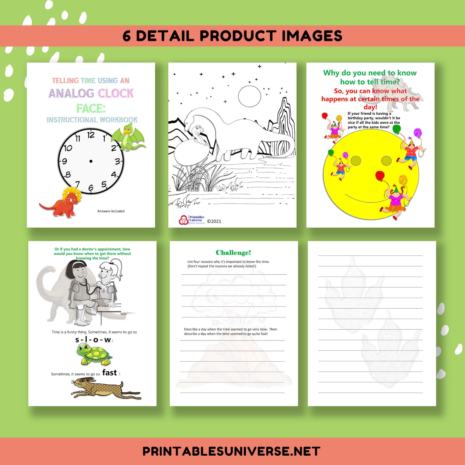 Telling Time Using Analog Clock Face: Printable Instructional - Etsy