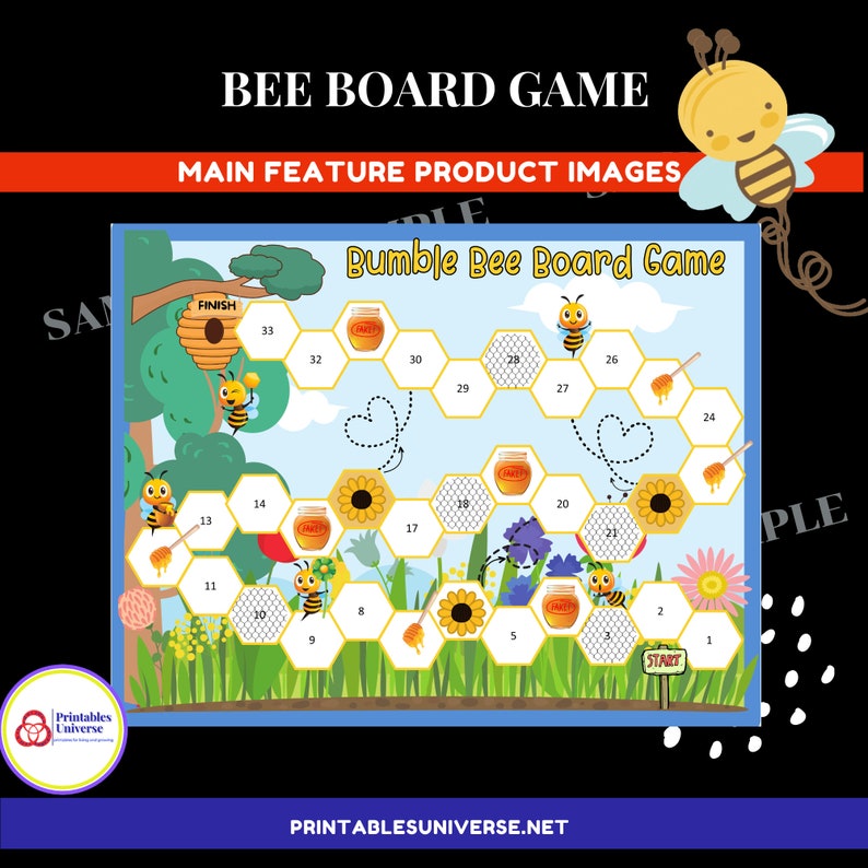 Busy Bee Board Game for Kids Games for Non-readers - Etsy