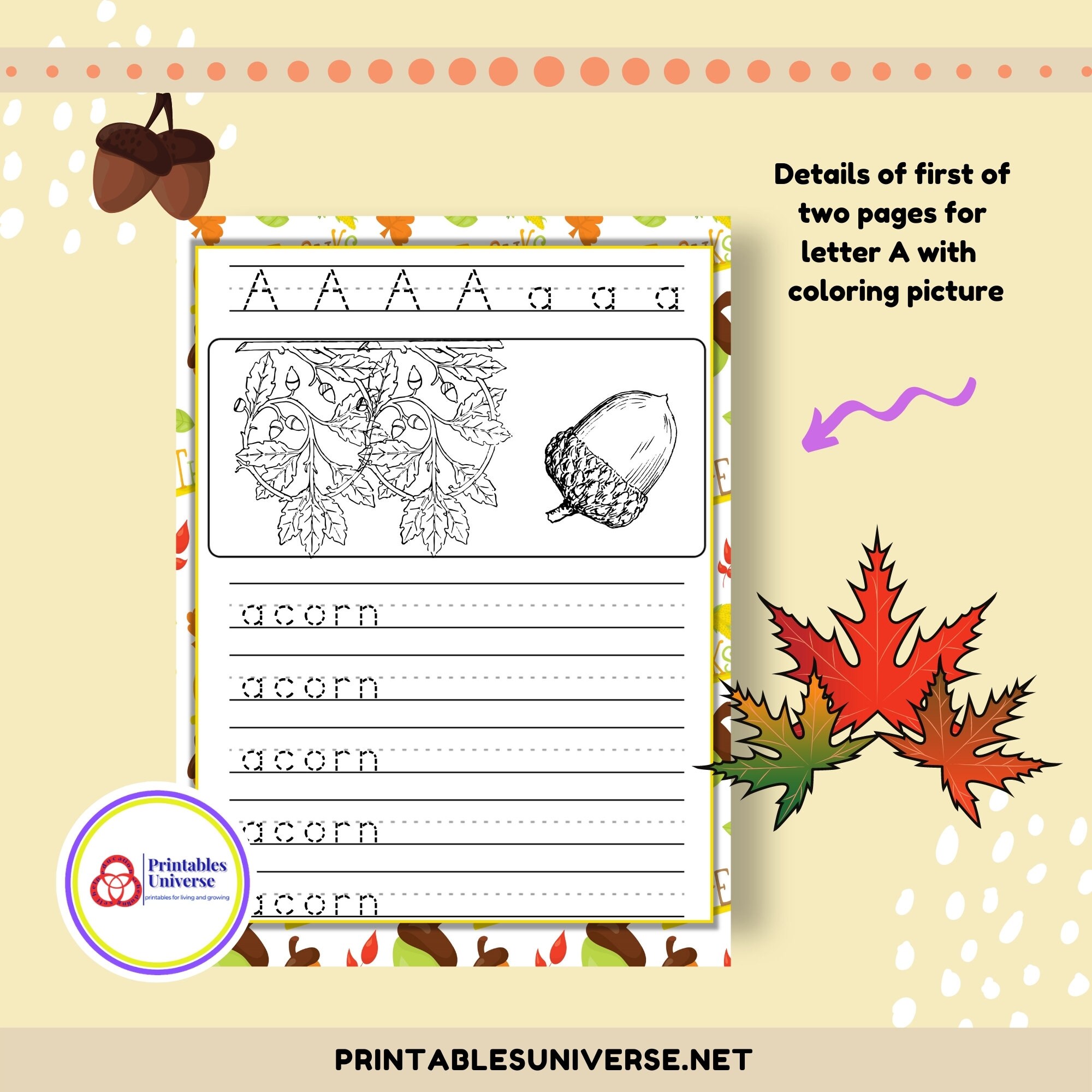 Preschool & Kindergarten Alphabet Workbook, A-Z, Printable ...