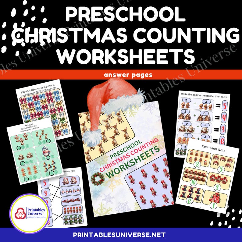 Preschool Christmas Counting Worksheets – Fun Holiday Math Activities ...