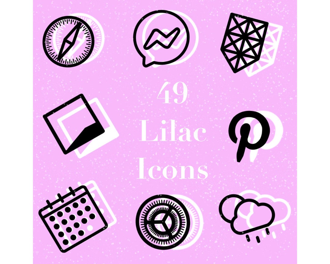 Ios14 Custom App Icons Lilac | iPhone | Aesthetic | Digital Download ...