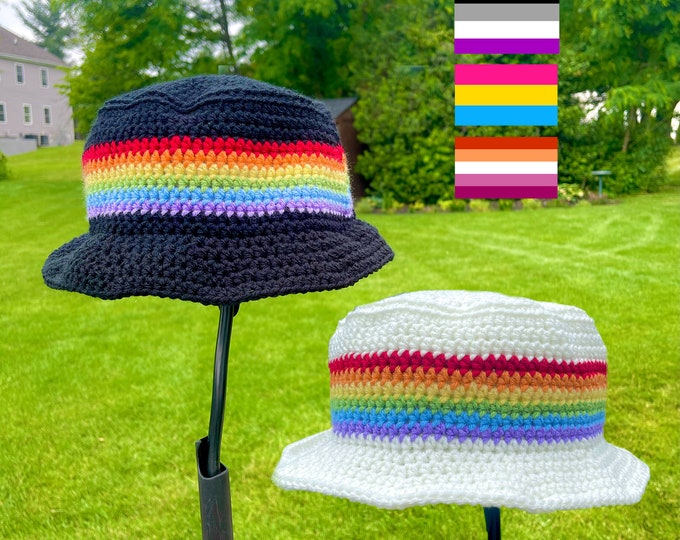 Crochet Pride Bucket Hat (multiple Flags) - Etsy
