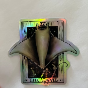 Devil Ray Tarot Holographic Sticker - Etsy