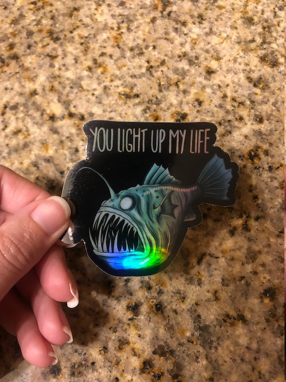 Anglerfish Holographic Sticker - Etsy