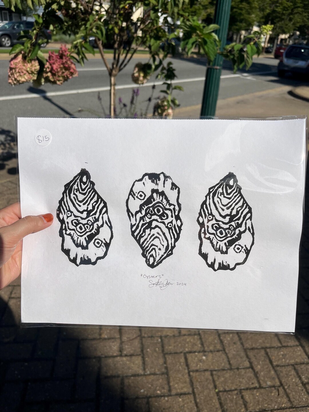 3-oyster Block Print - Etsy