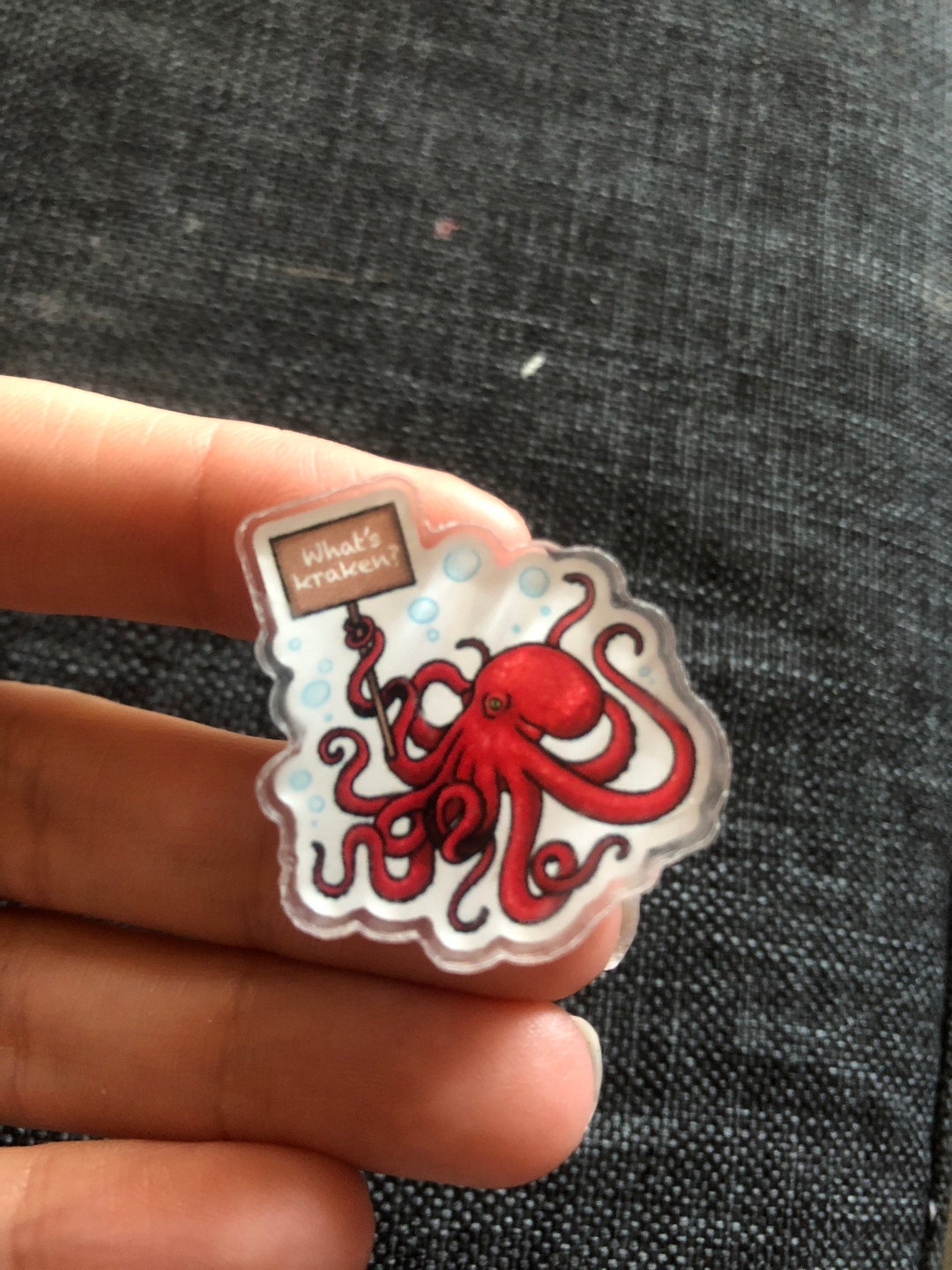 Red Octopus Pin - Etsy