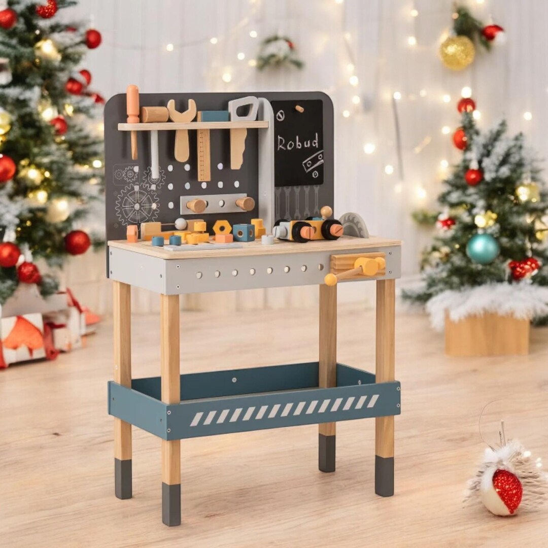 Wooden Tool Workbench Toy Set: Kids Construction Playstand - Etsy
