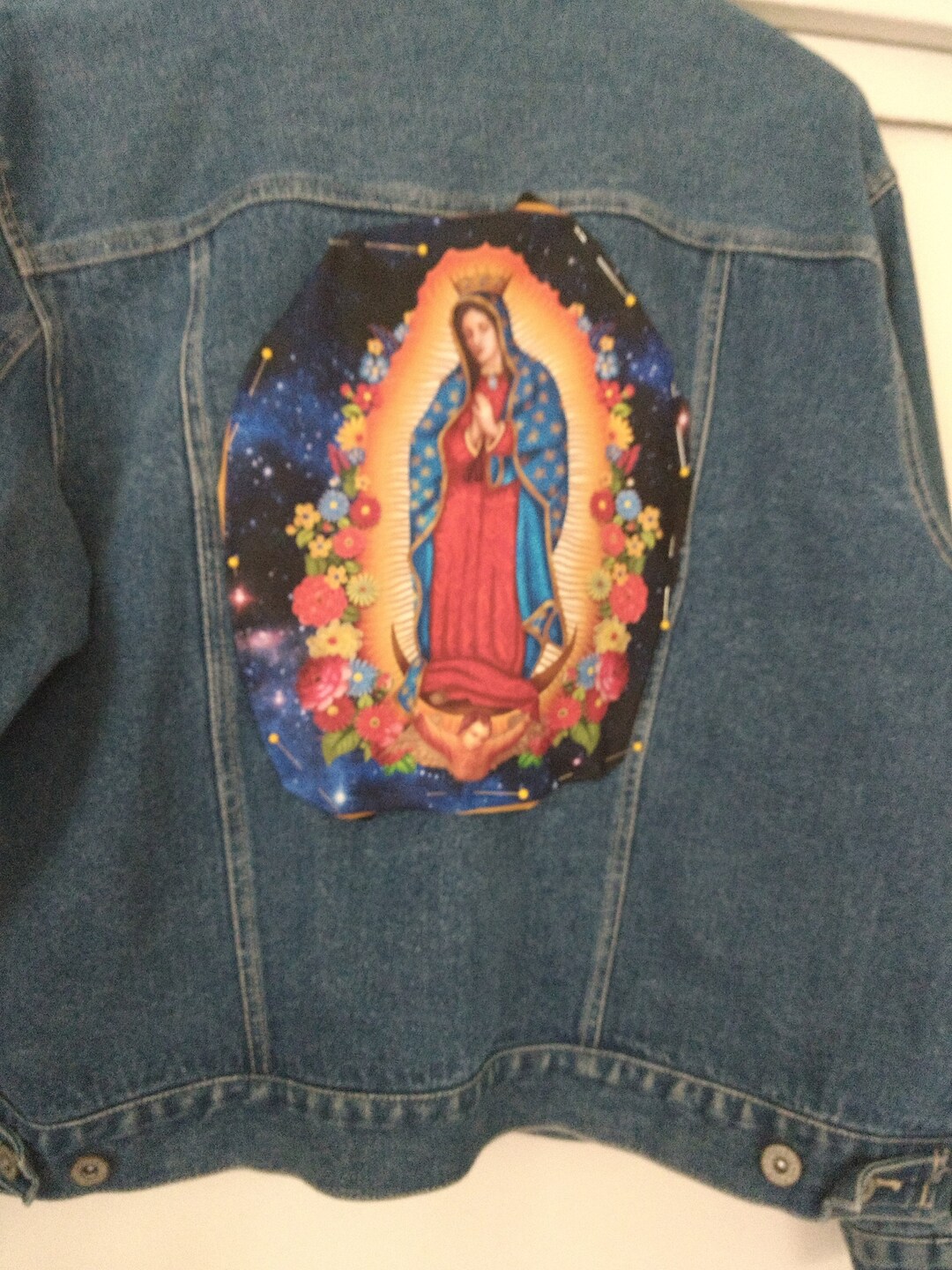 Denim Jacket With Madonna Image on the Back - Etsy
