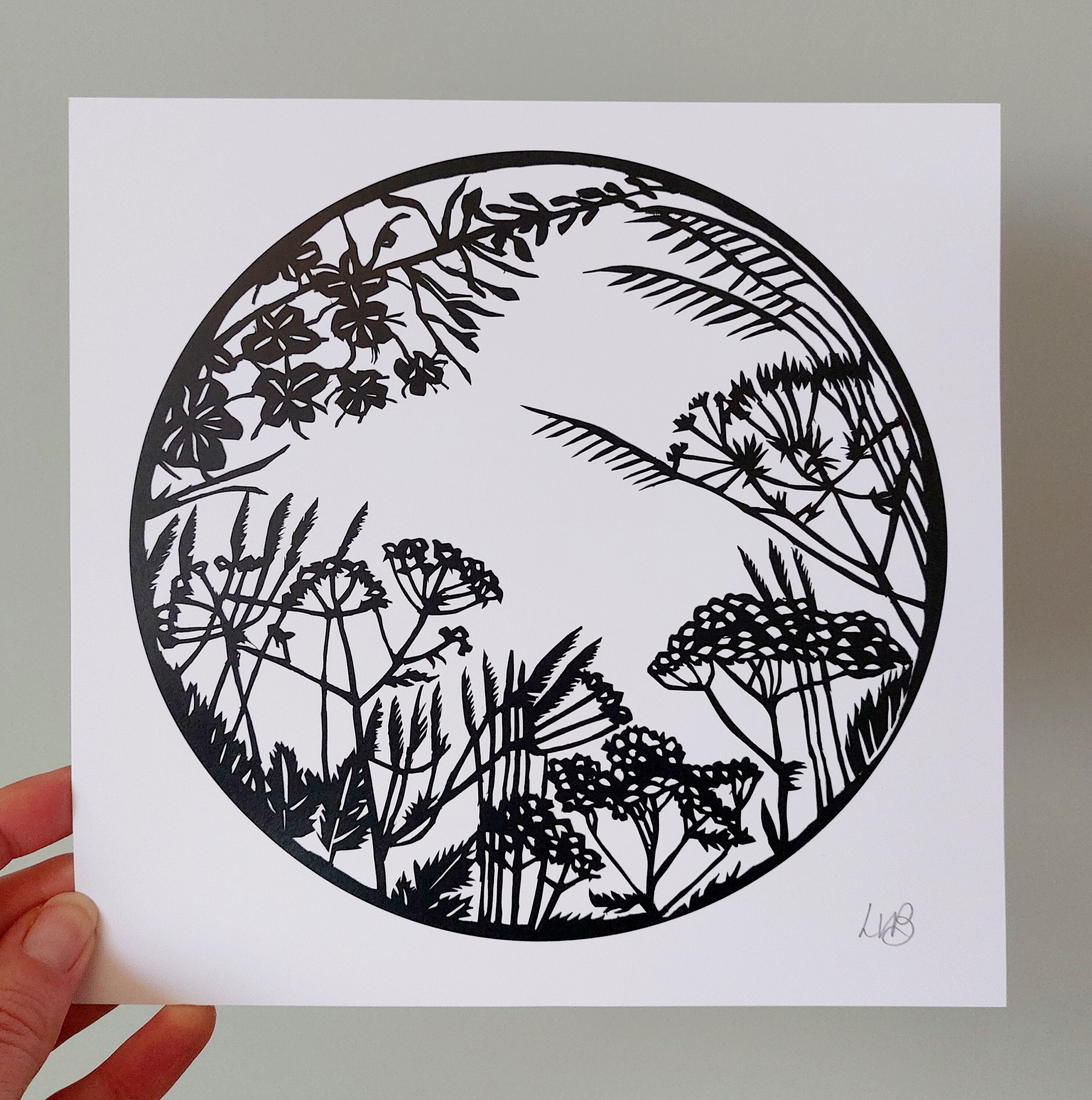 Wildflower Moon Art Print - Papercut - Eco Print - Eucalyptus Paper ...