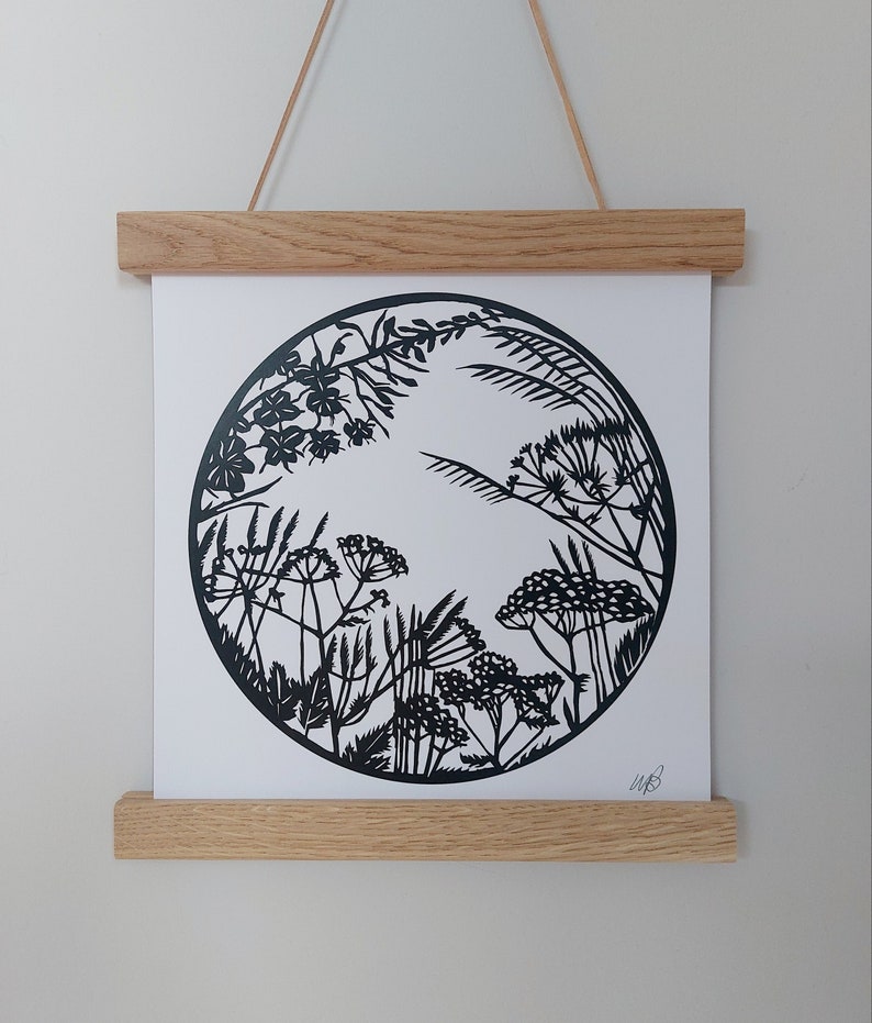 Wildflower Moon Art Print - Papercut - Eco Print - Eucalyptus Paper ...