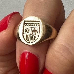 Antique British 9k Gold Signet Ring - Etsy