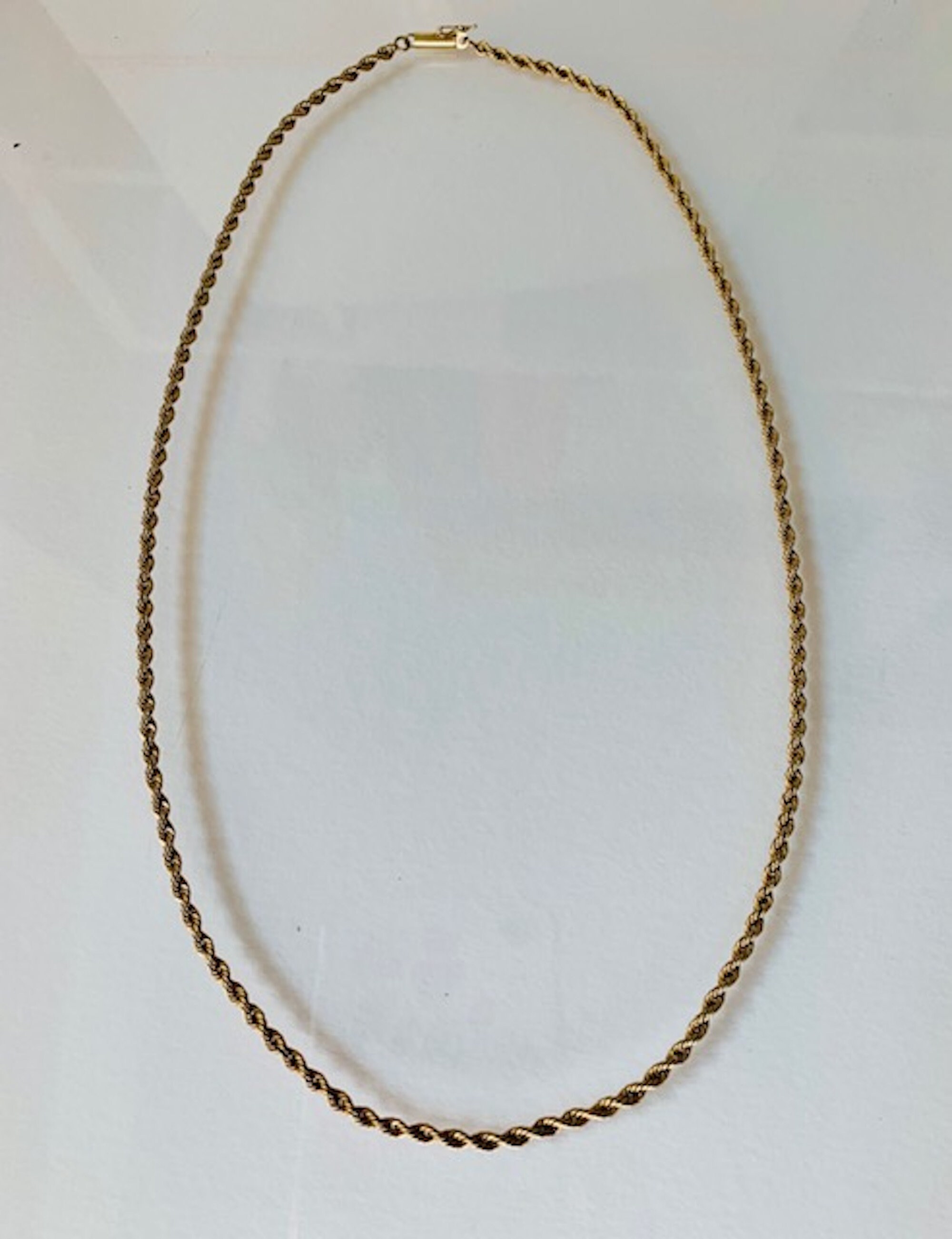 Antique 14K Gold Rope link Chain with Barrel Clasp | Etsy