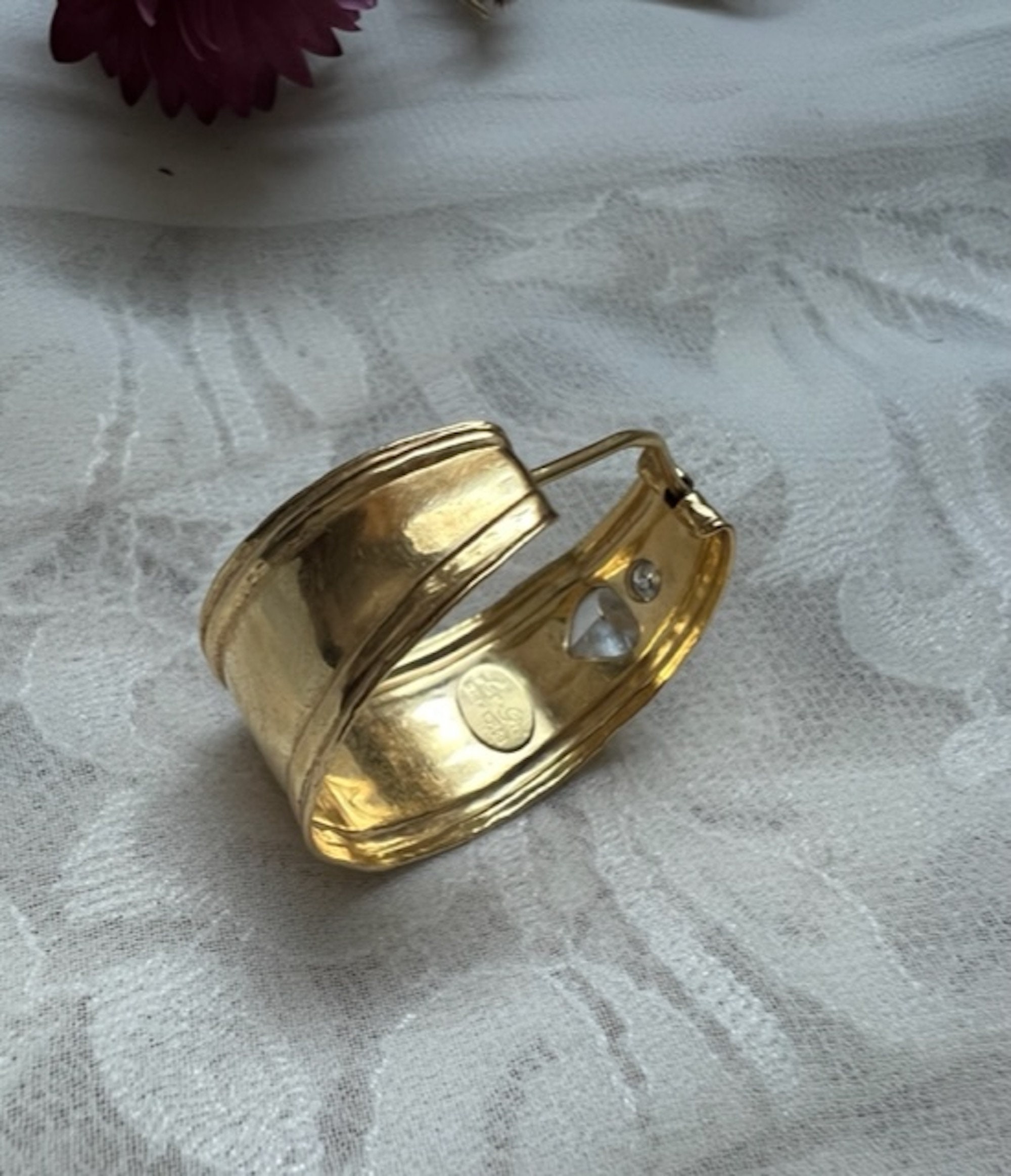 Vintage Italian 18K Gold and Diamonds Hoop Earrings With - Etsy