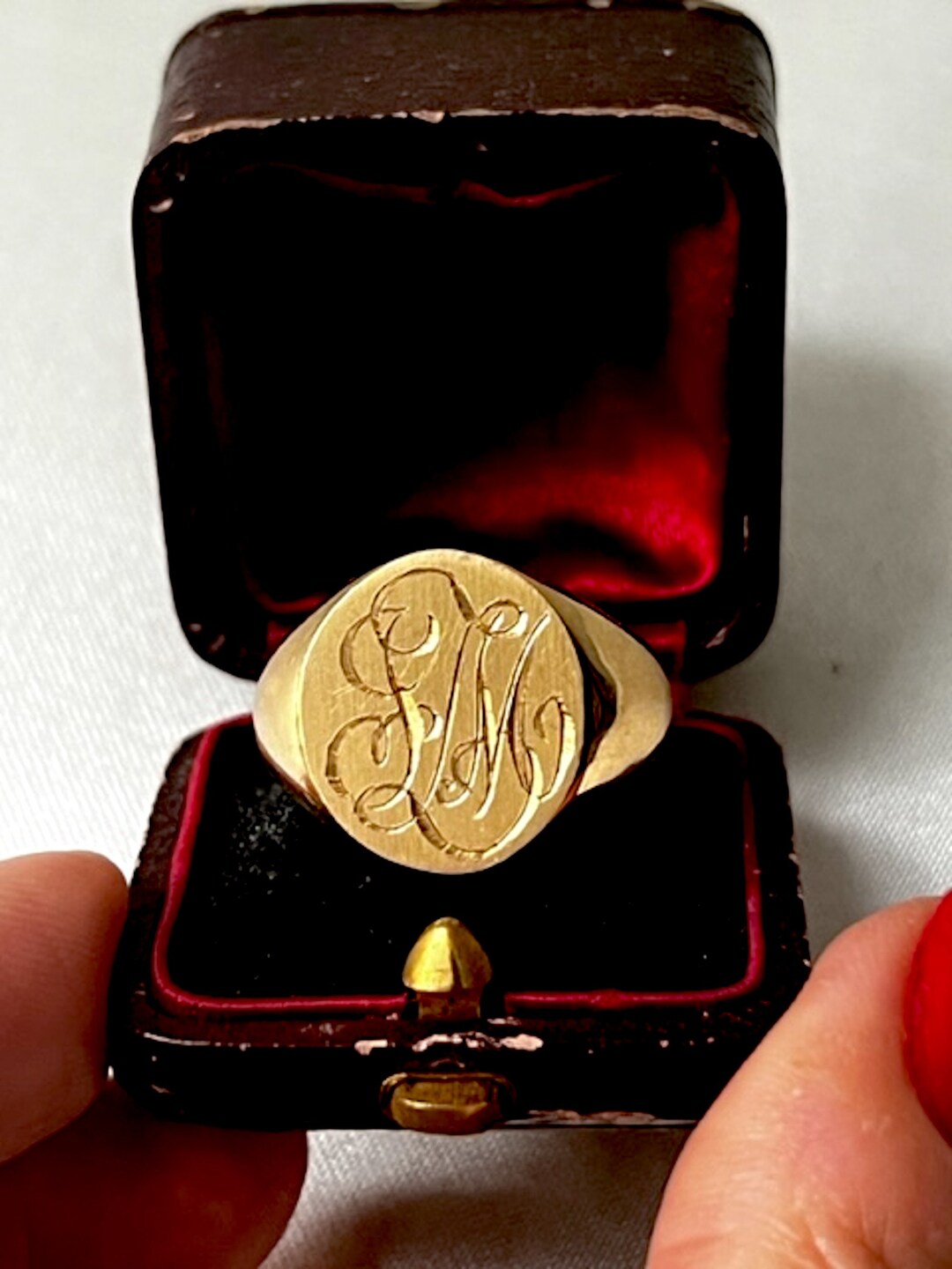 Vintage 14k Gold Signet Ring With Initials - Etsy