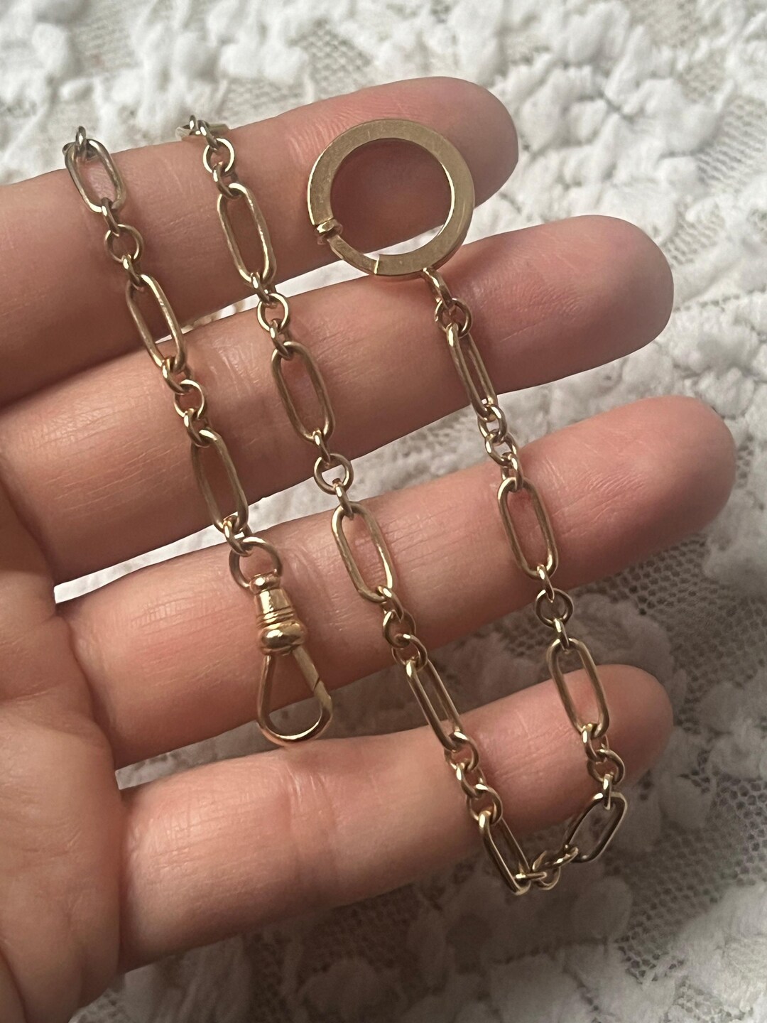 Antique 14k Gold Watch Chain - Etsy