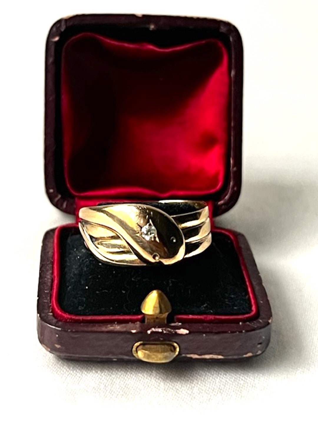 Victorian English 15k Gold & Diamond Snake Ring RESERVED - Etsy