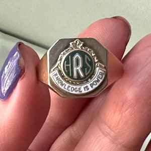Vintage 10k Gold Enamel College Ring - Etsy