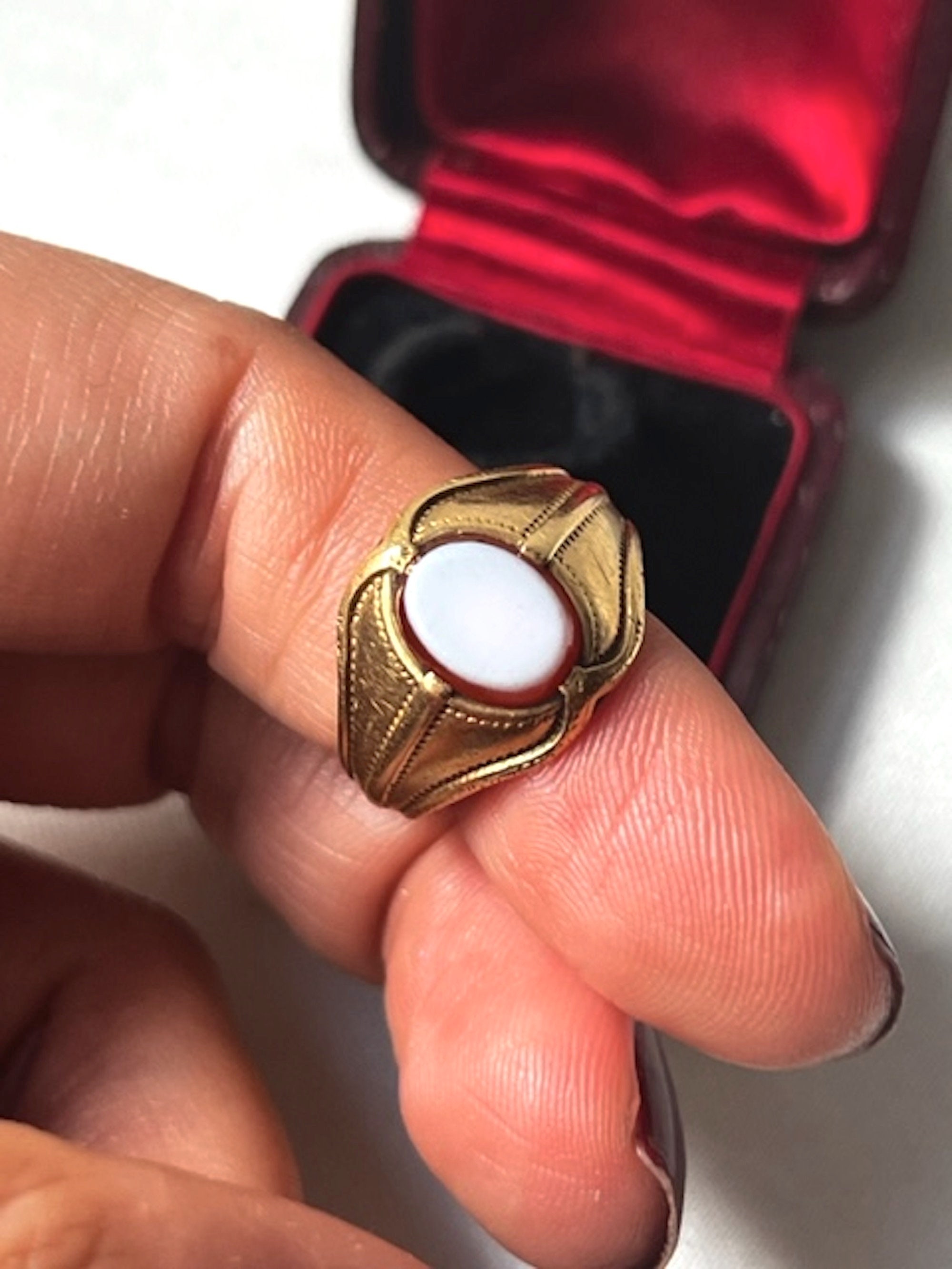 Beautiful Antique French 18k Gold Carnelian Signet Ring - Etsy