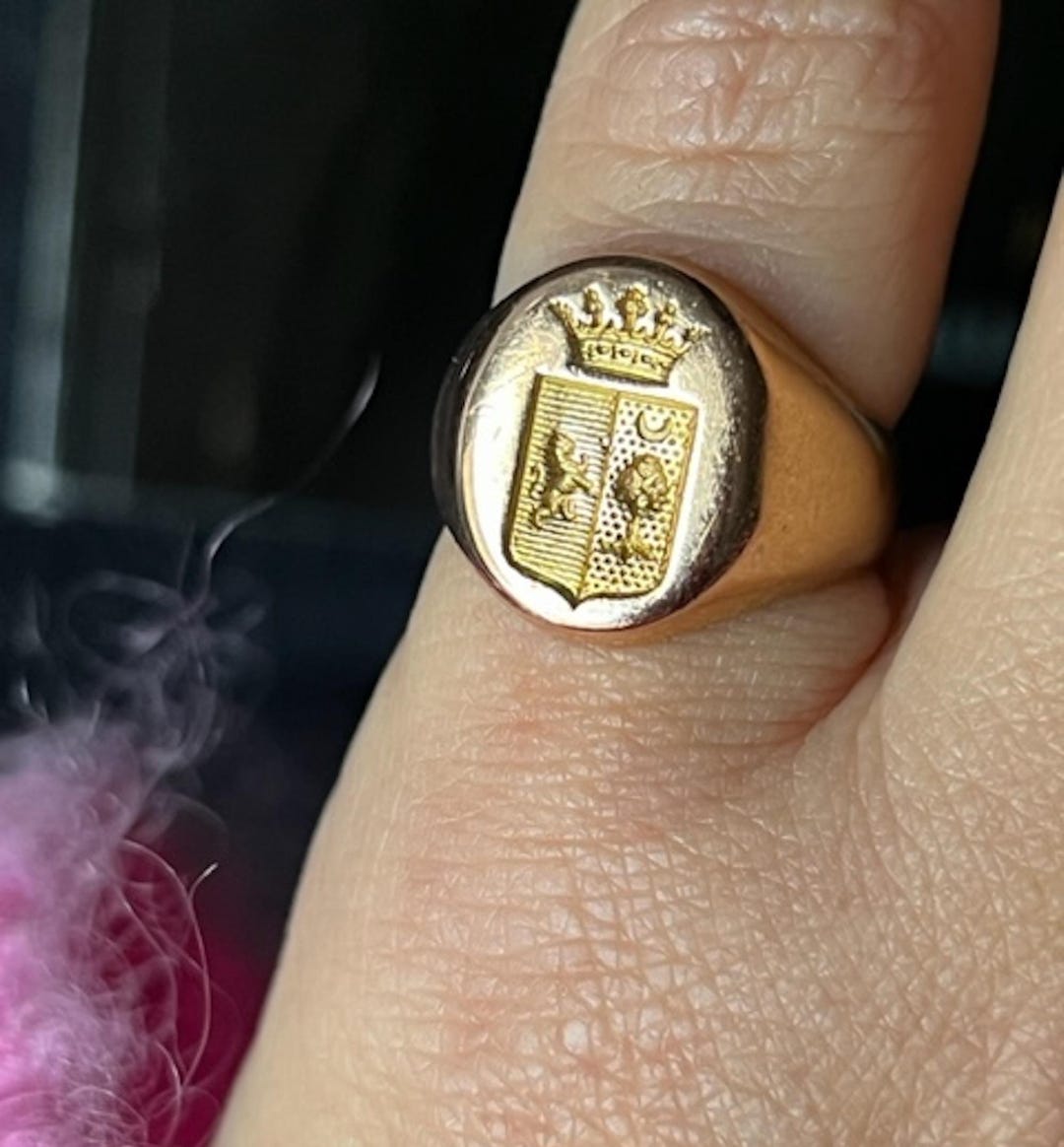 Antique French 18k Gold Signet Ring - Etsy