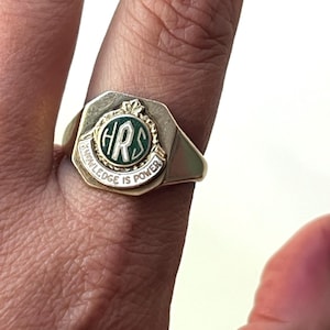 Vintage 10k Gold Enamel College Ring - Etsy