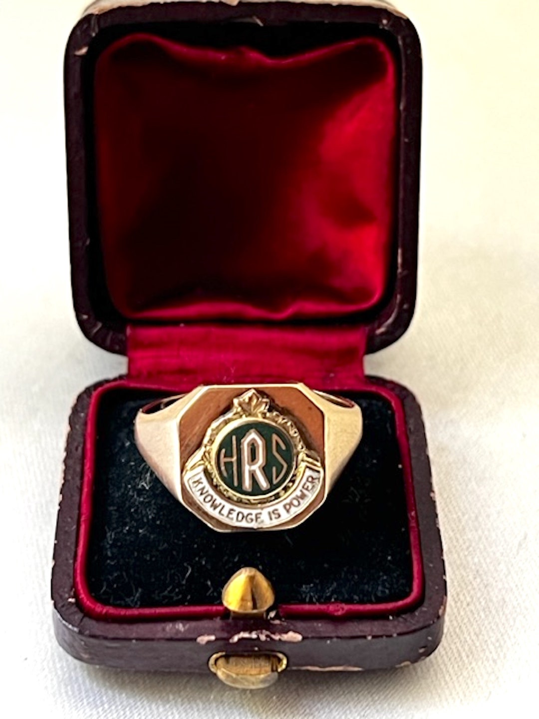 Vintage 10k Gold Enamel College Ring - Etsy