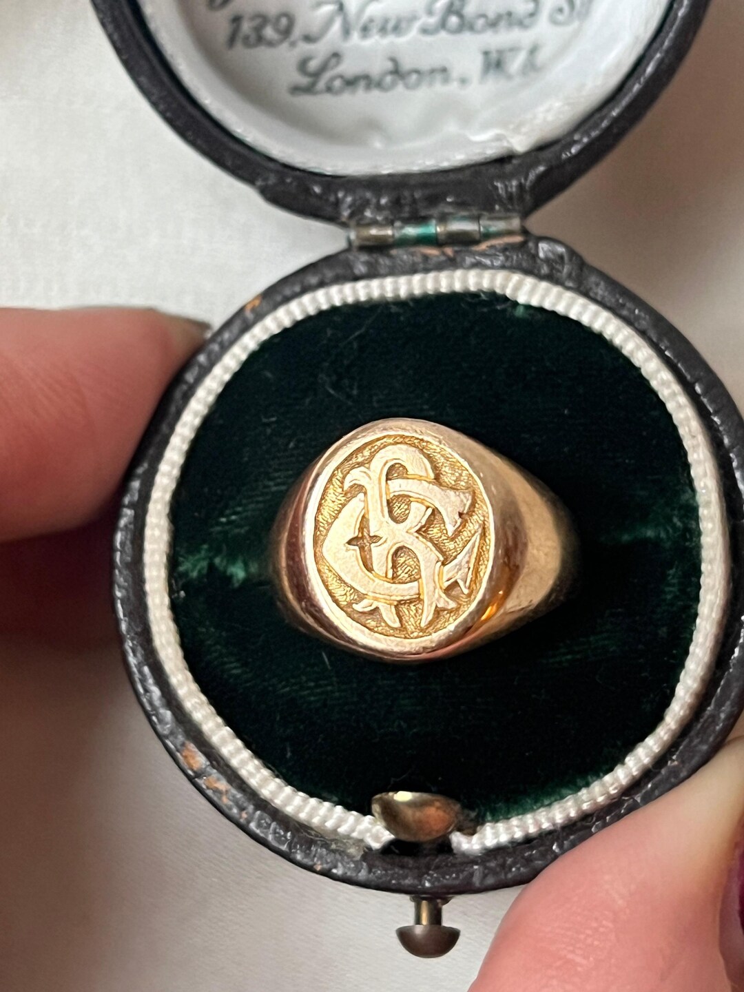 Antique French 18k Gold Signet Ring With Initials RC - Etsy